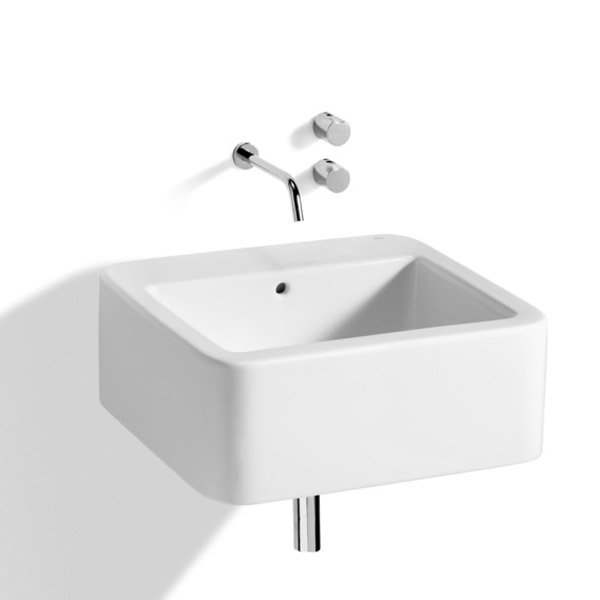 Roca - Element Wall Mounted Basin - 600mm - 2 x Tap Hole Options at ...
