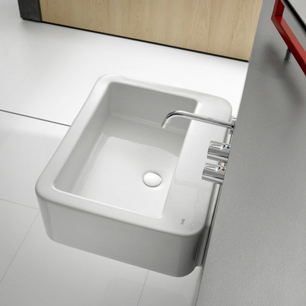 Roca - Element Wall Mounted Basin - 600mm - 2 x Tap Hole Options at ...