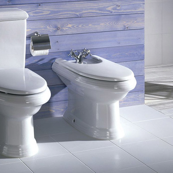 Roca New Classical Floor-standing Bidet with Cover at Victorian Plumbing UK