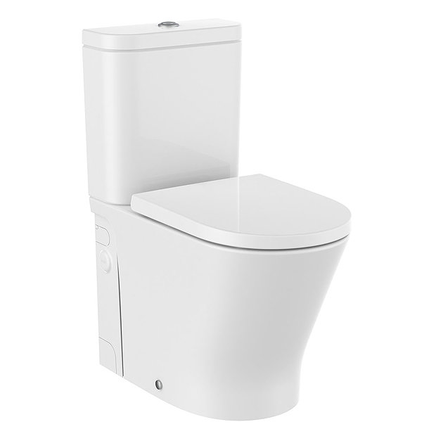 Roca The Gap Round D-Trit Rimless Close Coupled Toilet with Macerator ...