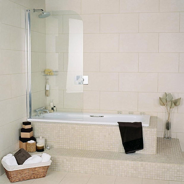 Roman Collage Curved Bath Screen | Available At Victorian Plumbing