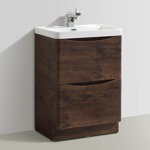 Monza Chestnut 600mm Wide Floor Standing Vanity Unit | Now Online
