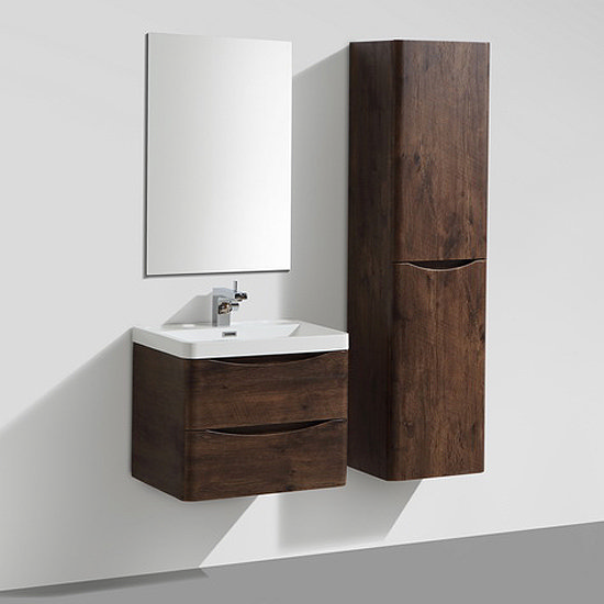 Monza Chestnut 600mm Wide Wall Mounted Vanity Unit | Available Now