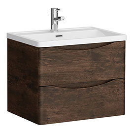 Monza Chestnut 600mm Wide Wall Mounted Vanity Unit | Available Now