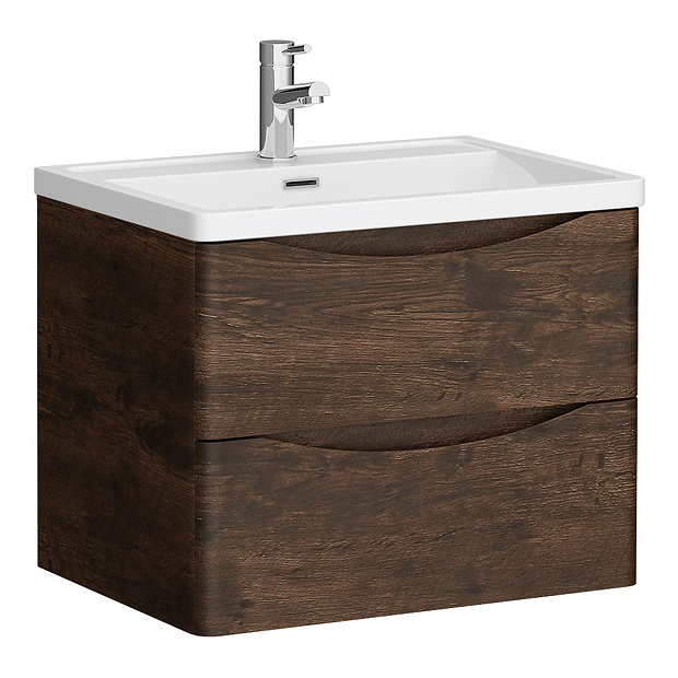 Monza Chestnut 600mm Wide Wall Mounted Vanity Unit | Available Now