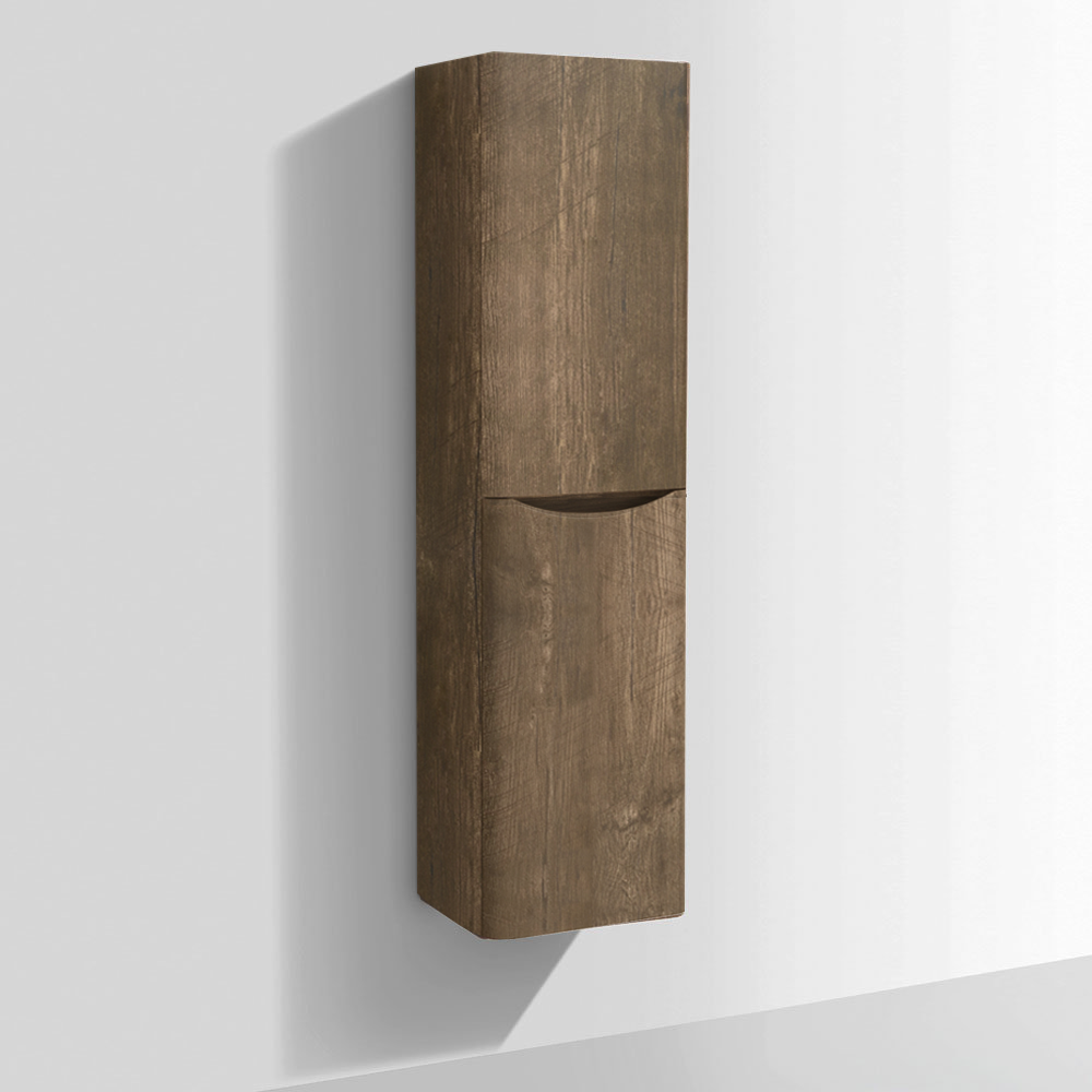 Monza Chestnut Tall Wall Hung Storage Unit | Victorian Plumbing.co.uk