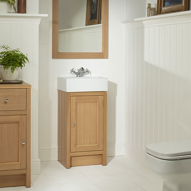 Roper Rhodes Cloakroom Unit and Basin - Oak| Buy at Victorian Plumbing