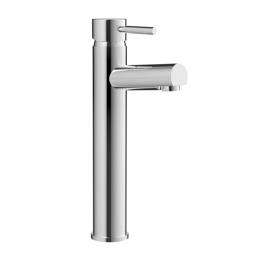 Round Tall Basin Mixer Tap Chrome