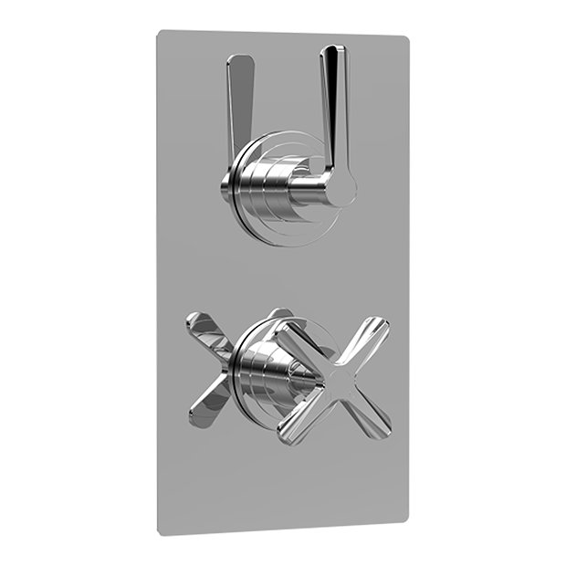 Roxbury Art Deco Twin Thermostatic Shower Valve With Diverter