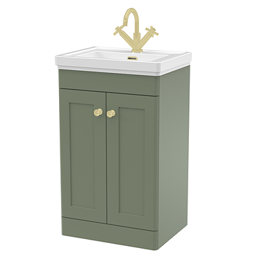 Roxbury Traditional 500mm Satin Green Vanity Unit - Floor Standing 2 ...