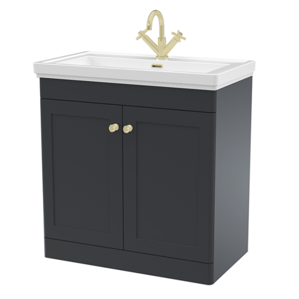 Roxbury Traditional 800mm Satin Anthracite Vanity Unit - Floor Standing ...