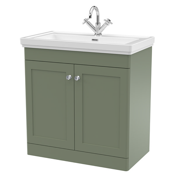 Roxbury Traditional 800mm Satin Green Vanity Unit - Floor Standing 2 ...