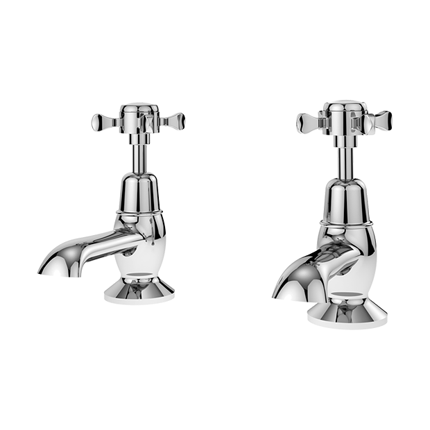 Roxbury Traditional Basin Taps - Chrome at Victorian Plumbing UK
