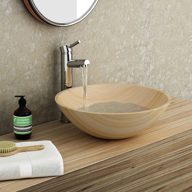 Sandstone 420mm Round Basin 0TH | Victorian Plumbing UK