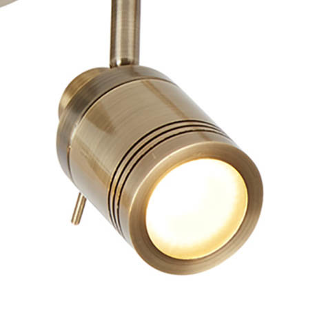 Searchlight Samson Antique Brass 4 Light LED Split-Bar Spotlights - 6604AB