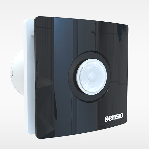 Sensio Remy Gloss Black Bathroom Ventilation Fan with LED Light