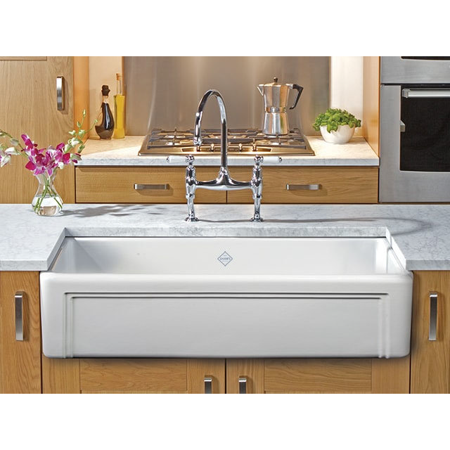 Shaws Entwistle 760 x 460mm Ceramic Single Bowl Kitchen Sink - White ...