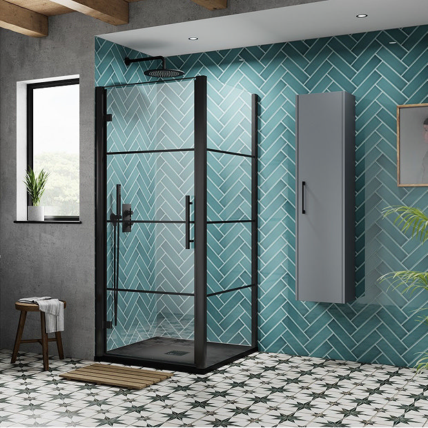 Hudson Reed Apex Matt Black Side Panel