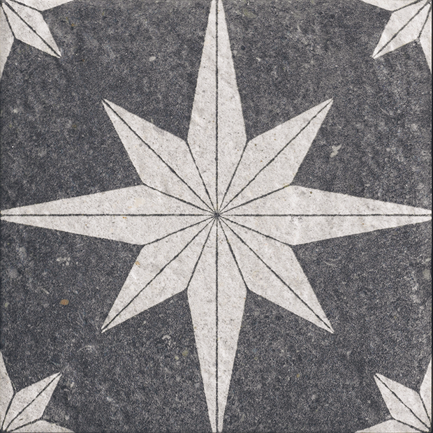 Stellar Black Patterned Wall and Floor Tiles - 200 x 200mm