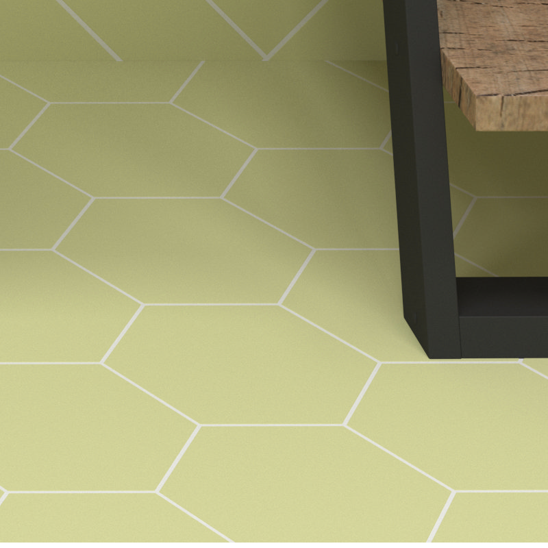 Stonehouse Studio Alvero Hexagon Yellow Wall and Floor Tiles - 150 x 170mm