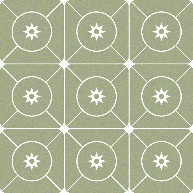 Stonehouse Studio Athena Olive Patterned Wall and Floor Tiles - 225 x 225mm