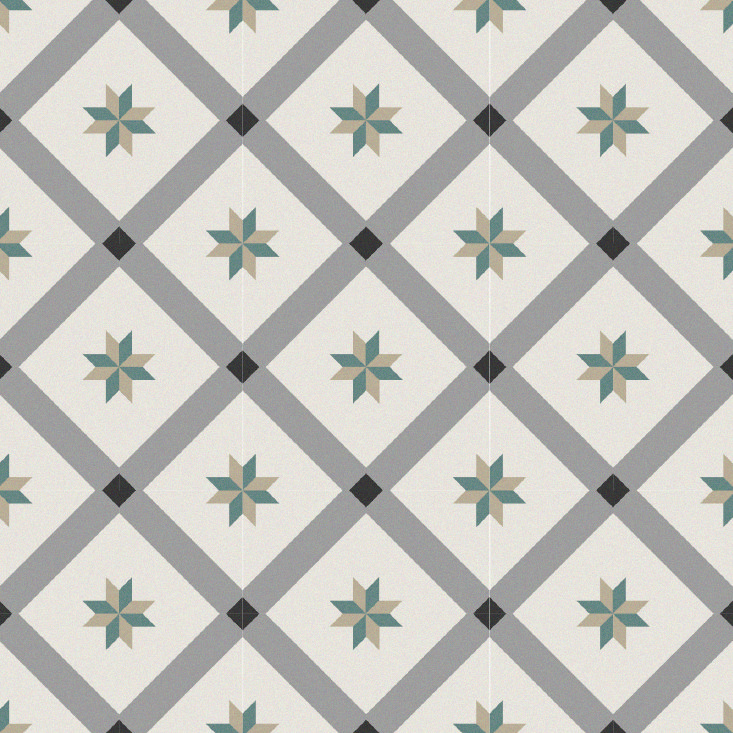 Stonehouse Studio Bakewell Teal Patterned Wall and Floor Tiles - 225 x ...