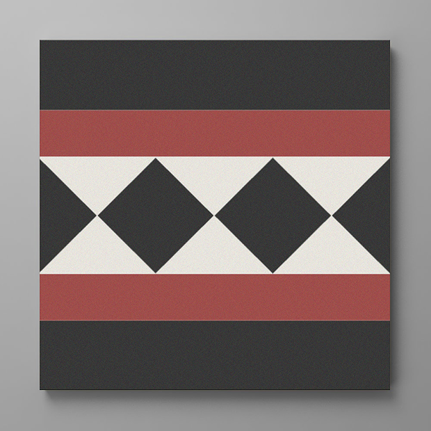 Stonehouse Studio Buxton Terracotta Border Patterned Wall and Floor ...