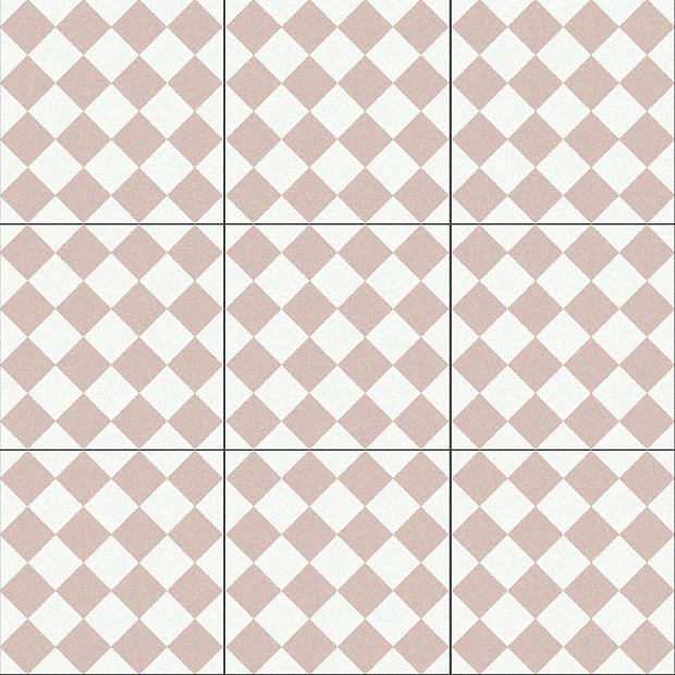Stonehouse Studio Chequers Blush Patterned Wall and Floor Tiles - 225 x ...