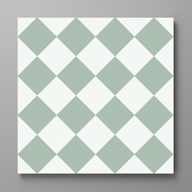 Stonehouse Studio Chequers Sage Patterned Wall and Floor Tiles - 225 x ...