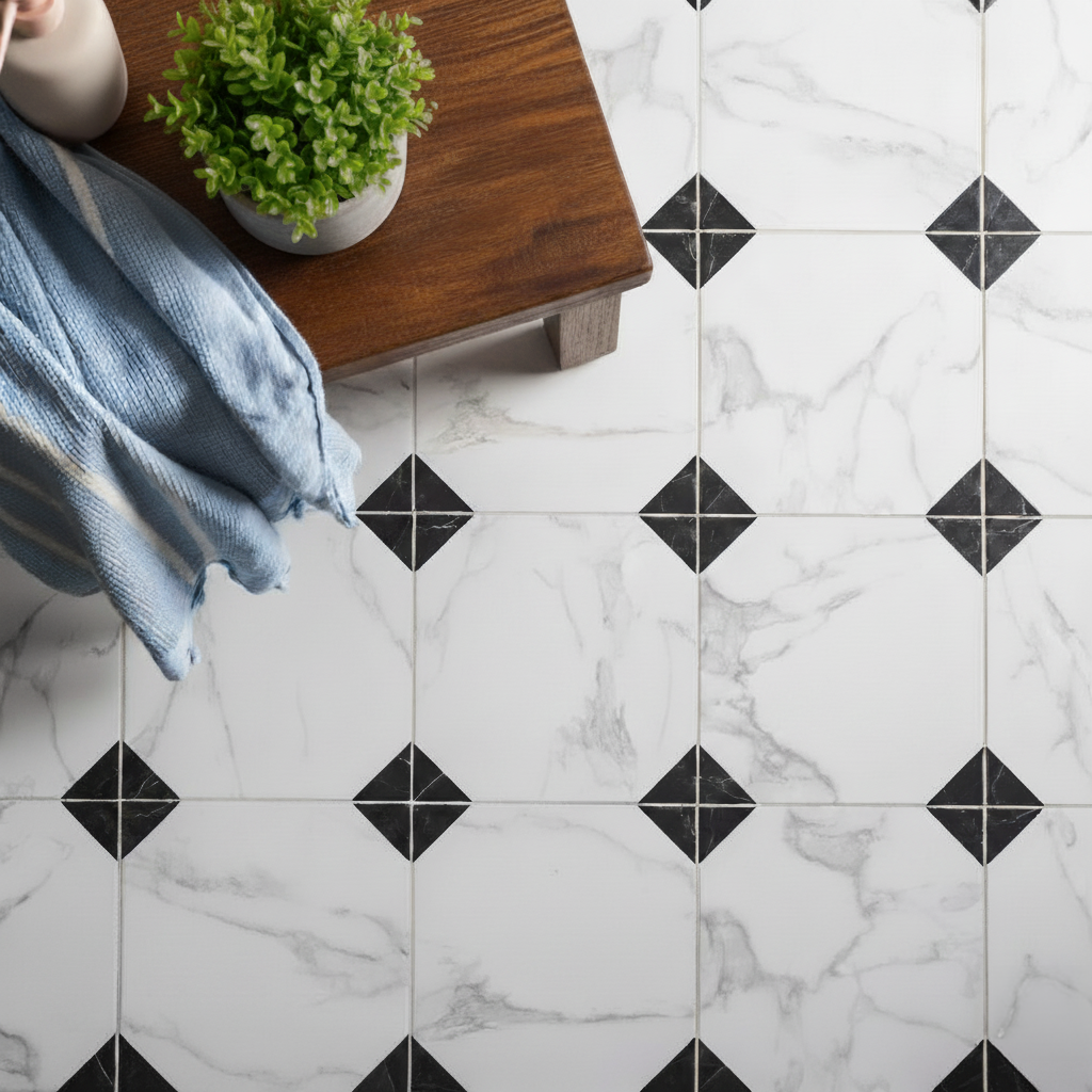 Stonehouse Studio Comino Octagon Marble Effect Floor Tiles 225 x 225mm