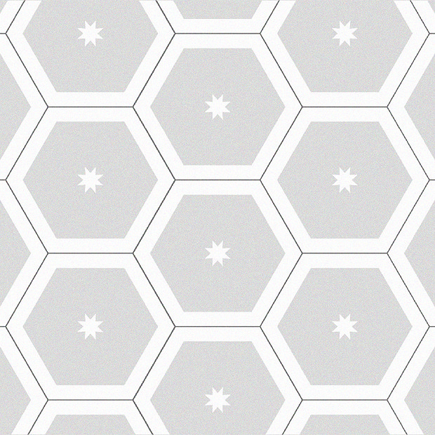 Stonehouse Studio Cosmos Dove Grey Hexagon Wall & Floor Tiles - 225 x 225mm