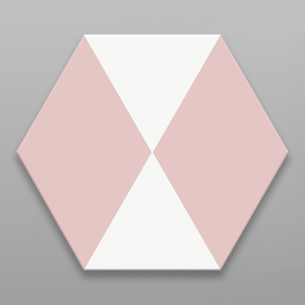 Stonehouse Studio Fiesta Hexagon Pink Wall and Floor Tiles - 225 x 225mm