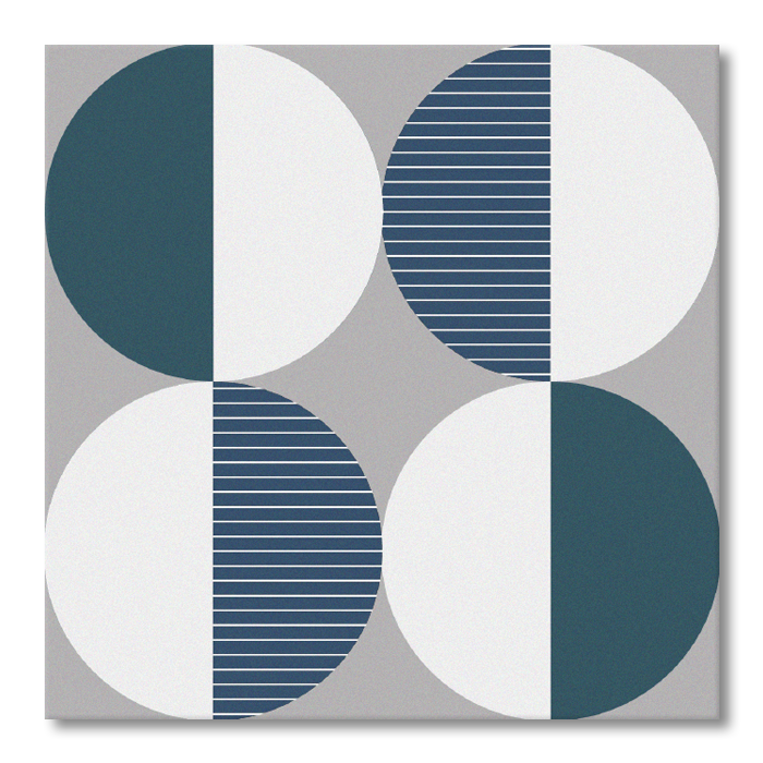 Stonehouse Studio Galileo Ink Patterned Wall and Floor Tiles - 225 x 225mm