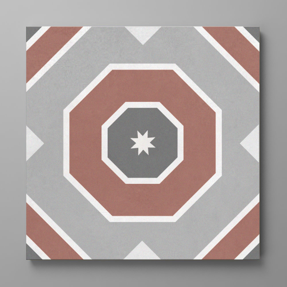 Stonehouse Studio Greenwich Terracotta Patterned Wall and Floor Tiles ...