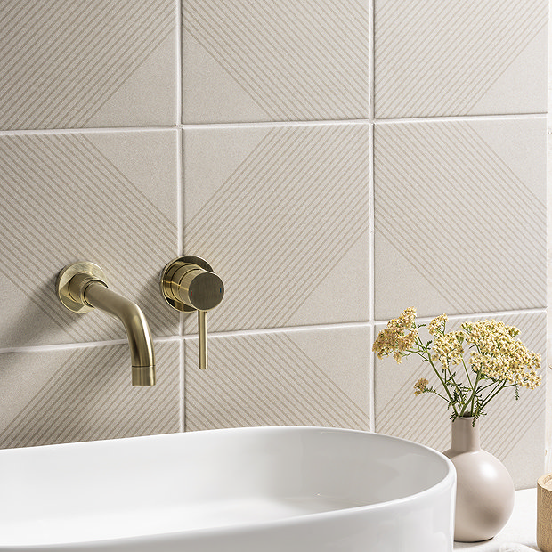 Stonehouse Studio Helsinki Putty Geometric Wall and Floor Tiles - 225 x ...