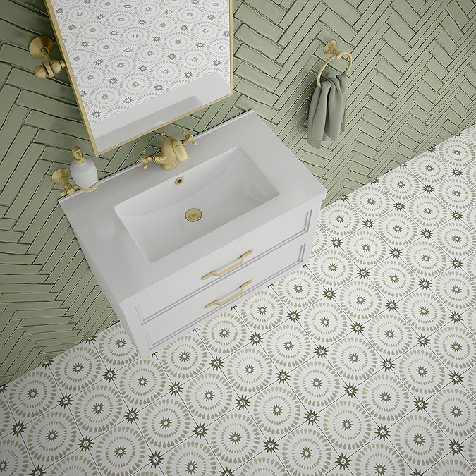 Stonehouse Studio Merida Clover Patterned Wall and Floor Tiles - 225 x ...