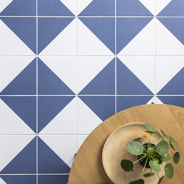 Stonehouse Studio Pinnacle Indigo Blue Patterned Wall and Floor Tiles ...