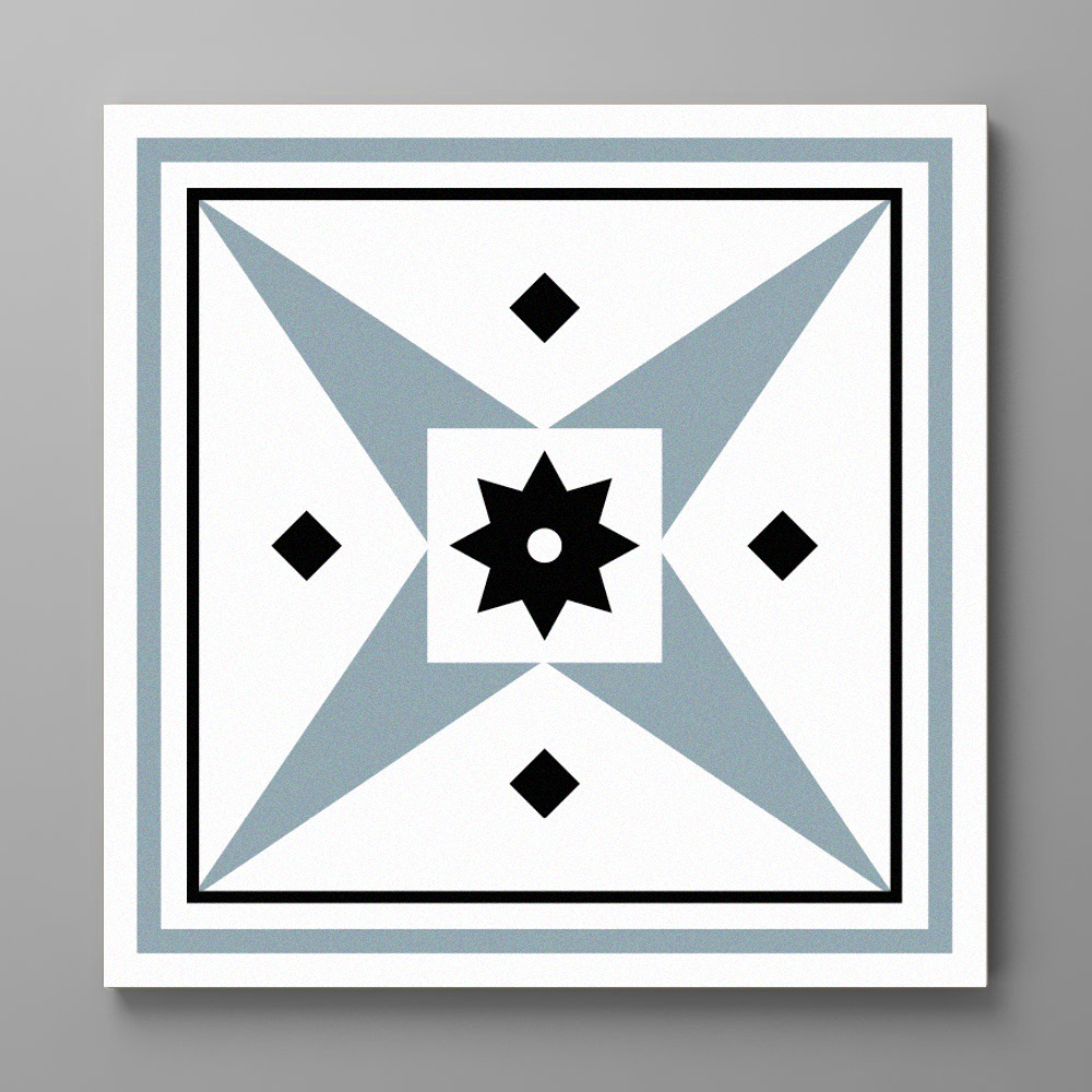 Stonehouse Studio Prague Pacific Patterned Wall and Floor Tiles - 225 x ...