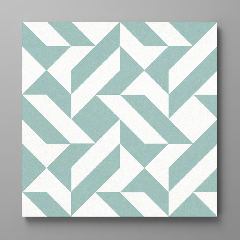 Stonehouse Studio Quattro Aqua Patterned Wall and Floor Tiles - 225 x 225mm