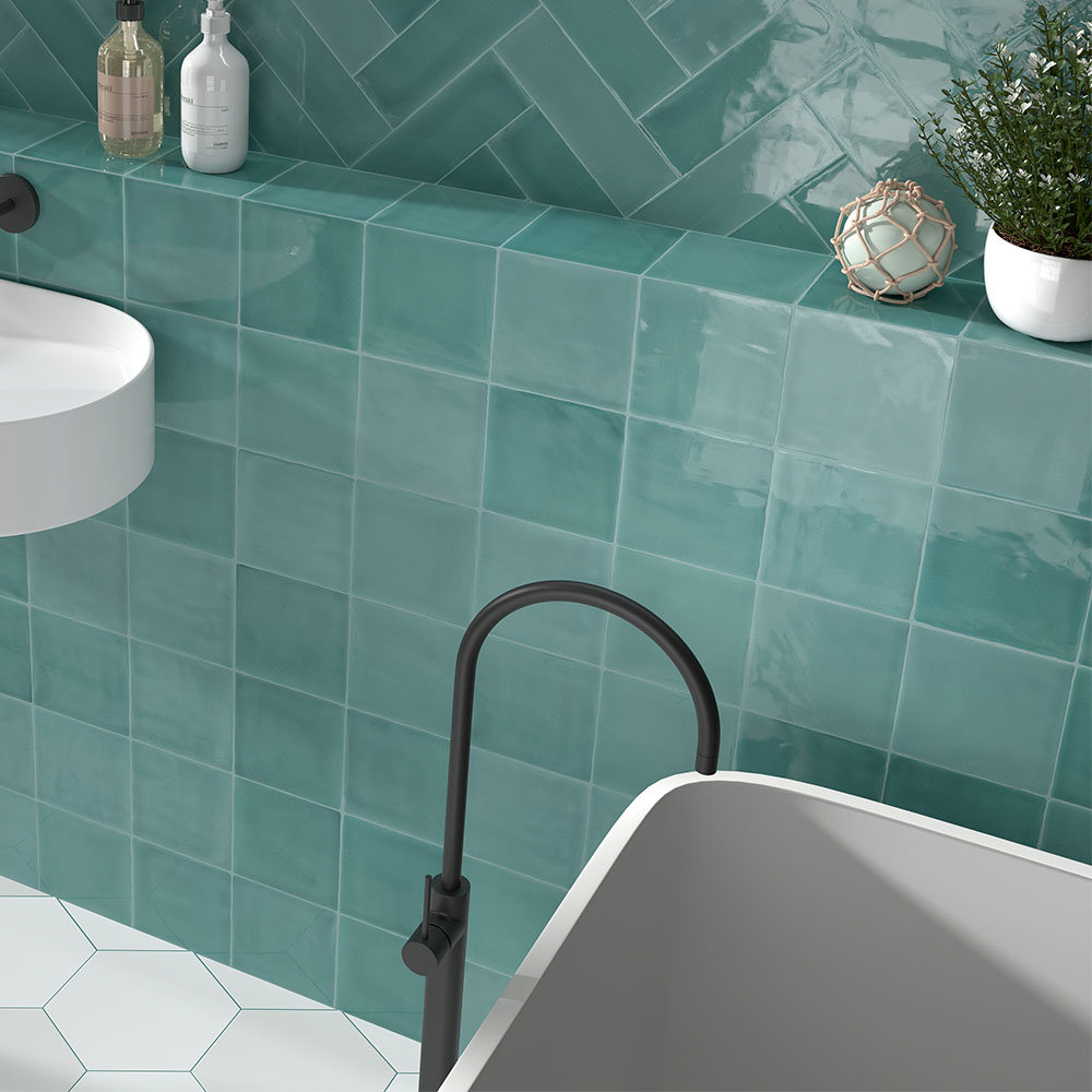 Stonehouse Studio Retford Turquoise Gloss Wall Tiles - 150 x 150mm