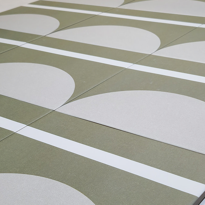 Stonehouse Studio Synergy Olive Patterned Wall and Floor Tiles - 225 x ...