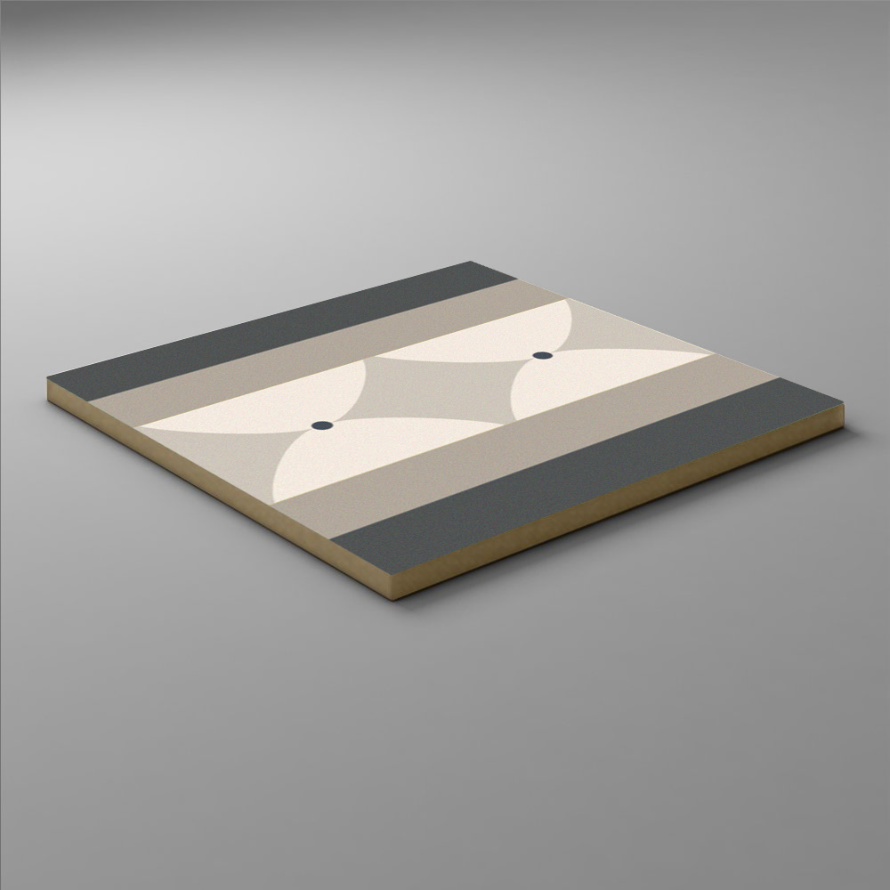 Stonehouse Studio Tissington Grey Border Patterned Wall and Floor Tiles