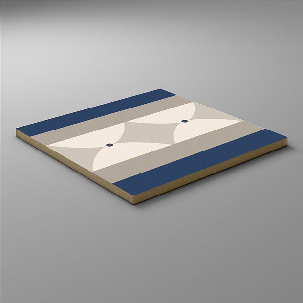 Stonehouse Studio Tissington Navy Border Patterned Wall and Floor Tiles ...