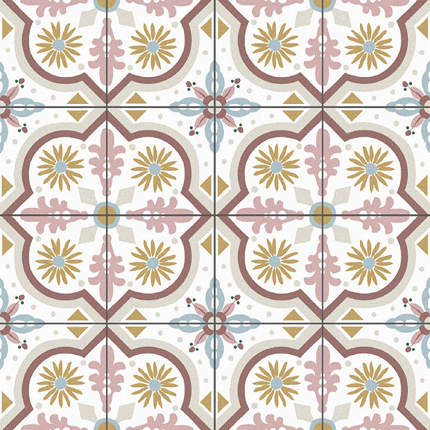 Stonehouse Studio Valencia Pink Wall & Floor Tiles - 225 x 225mm