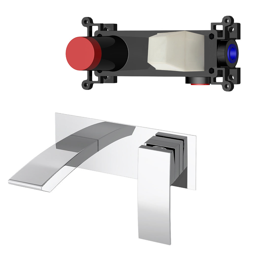 Summit Chrome Wall Mounted Basin Mixer Tap | Victorian Plumbing UK