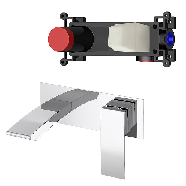 Summit Chrome Wall Mounted Basin Mixer Tap | Victorian Plumbing UK