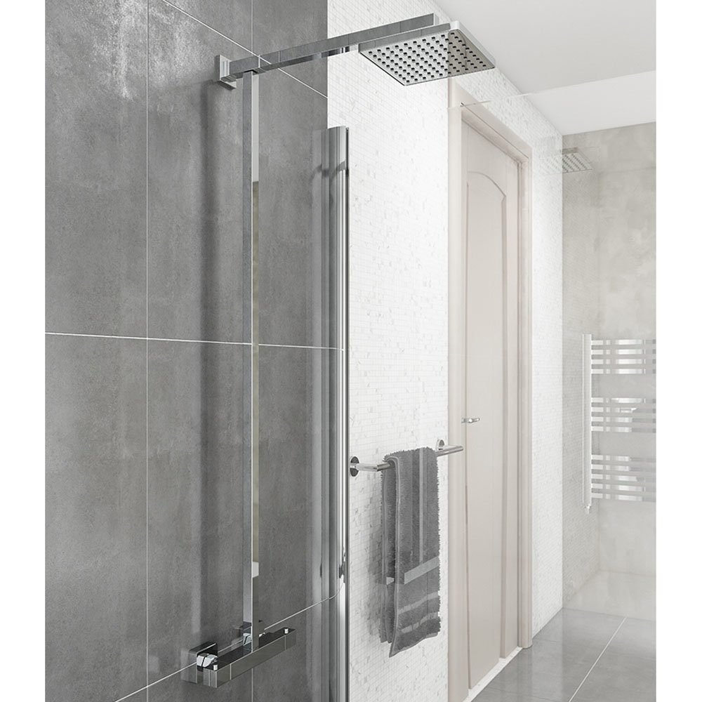 Term Modern Square Thermostatic Shower Kit - Chrome