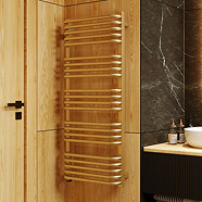 Terma Alex One H1140 X W500mm Brass Electric Only Towel Rail Terma Alex One H1140 X W500mm Brass Electric Only Towel Rail