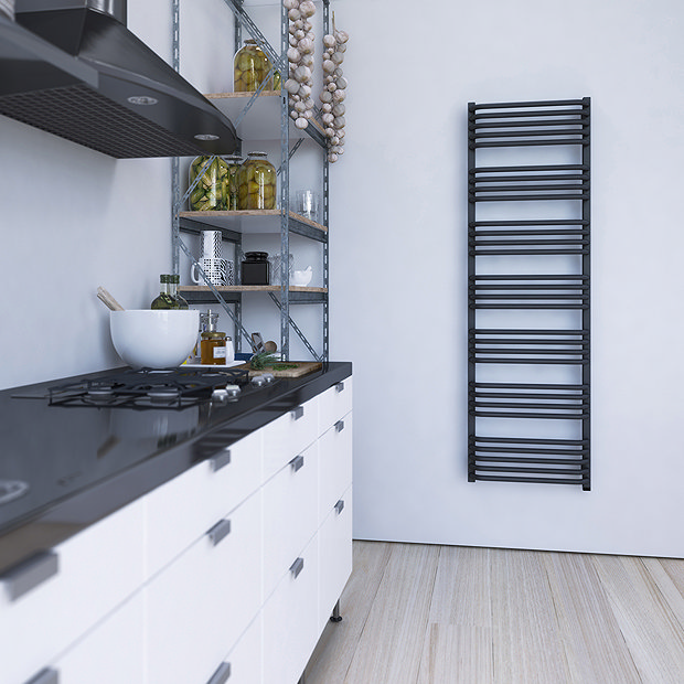 Terma Alex One H1580 x W500mm Modern Grey Electric Only Towel Rail