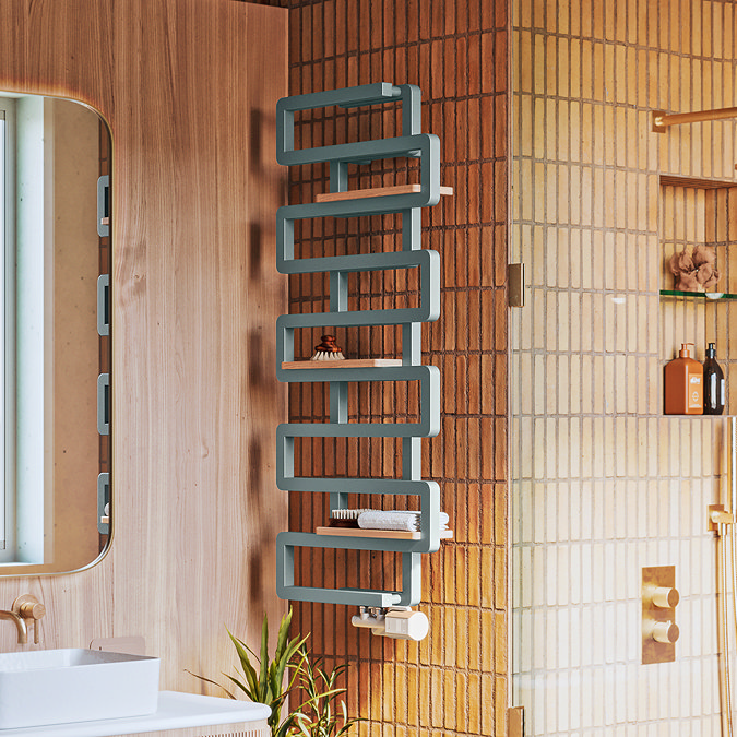 Terma Bookie Anodic Malachite Green Heated Towel Rail 1155 x 500mm ...